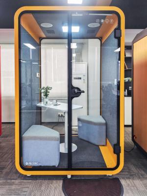 China Four people Indoor Sound Insulation Soundproof Glass Booth for Office for sale