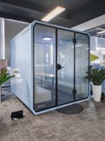 China Customized Mini Acoustic Phone Booths 10MM Tempered Glass Material for sale