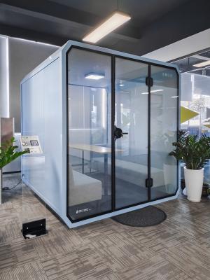 China Customized Mini Acoustic Phone Booths 10MM Tempered Glass Material for sale