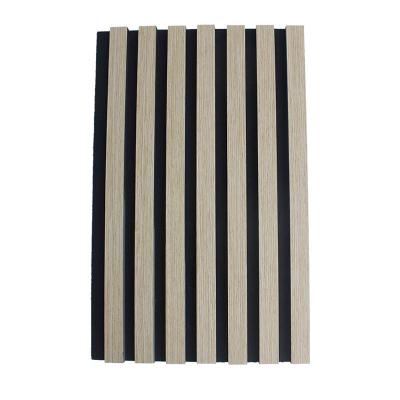 China 3 Sides Coated 600X2400X21mm Slat Wood Absorbing Application Meeting Room Corridors Office for sale