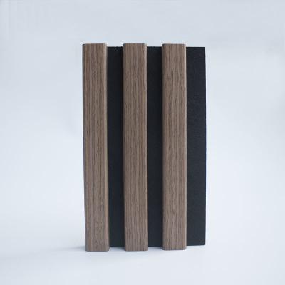 China Hotel Recycled Wall Slat Wood Harmless 3 Sides Coated 500x2700x21mm for sale
