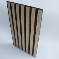 China SGS Corridors Wall Slat Wood Acoustic Panels Flameproof MDF PET for sale