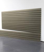 China Recycled Odorless Black Melamine Slatwall , Practical Wooden Grooved Acoustic Panel for sale