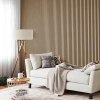 China Odorless Nontoxic Wood Slat Wall , Recycled Decorative Slat Wood Panels for sale