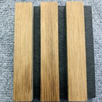 China Decorative Wooden Veneer Wall Panels 9mm PET Wood Slats Wall Panels for sale
