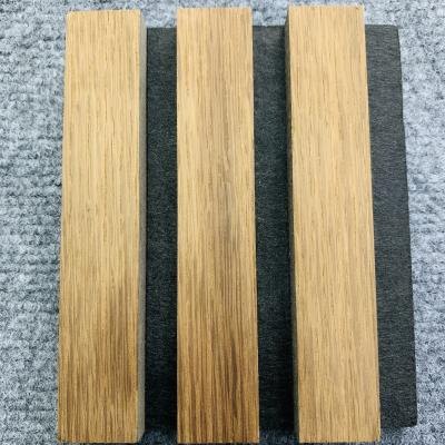 China Decorative Wooden Veneer Wall Panels 9mm PET Wood Slats Wall Panels for sale