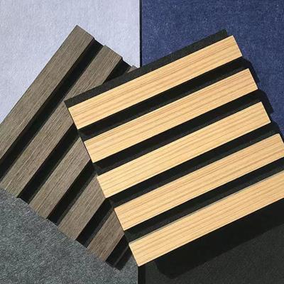 China Soundproof MDF Akupanel Wood Slatted Wall Acoustic Felt Panels for sale