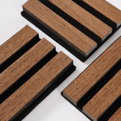 China Natural Wood Acoustic Panels Slotted Slat Wall Panels for Wooden Cinema Room for sale