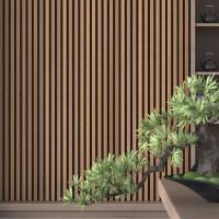 China Factory Walnut Slat Wood Panel With Black Pet Felt Interior acoustic Wall panel for sale