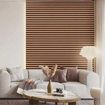 China Slatwall panels Good Price Akupanel Natural Walnut Slat Wooden Wall Panels for sale