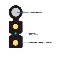 China Outdoor Fiber Optic Drop Cable GJYXCH 12 Cores Steel Wire Self Supporting FTTH for sale