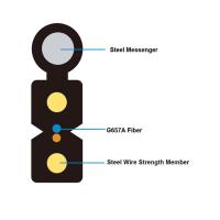 China Outdoor Fiber Optic Drop Cable GJYXCH 12 Cores Steel Wire Self Supporting FTTH for sale