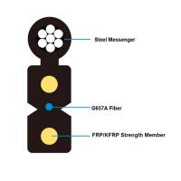 China Outdoor Fiber Optic Drop Cable GJYXCH 12 Cores Steel Wire Self Supporting FTTH for sale