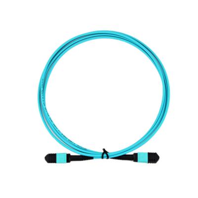 China OM3 MTP MPO Patch Cord Cable 12 Core Fiber Optic Trunk Cable LSZH for sale