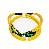 China OM3 MTP MPO Patch Cord Cable 12 Core Fiber Optic Trunk Cable LSZH for sale
