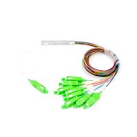 China Mini Steel Tubular 4 Way PLC Splitter 1x4 G657A1 Fiber Optic 1260-1650nm SC/UPC for sale
