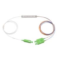 China Mini Steel Tube PLC Fiber Optic Splitter 1x2 SC APC 1260-1650nm for sale