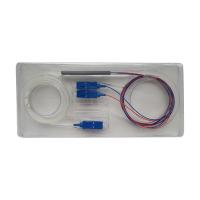 China Mini Steel Tube PLC Splitter 1x2 SC UPC Fiber Optic 1260-1650nm FTTH for sale