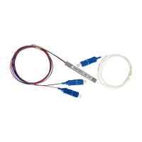 China Mini Steel Tube PLC Splitter 1x2 SC UPC Fiber Optic 1260-1650nm FTTH for sale