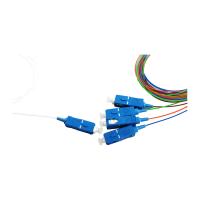 China Mini Steel Tubular 4 Way PLC Splitter 1x4 G657A1 Fiber Optic 1260-1650nm SC/UPC for sale