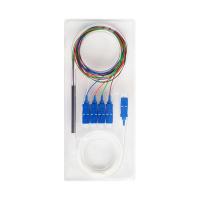 China Mini Steel Tubular 4 Way PLC Splitter 1x4 G657A1 Fiber Optic 1260-1650nm SC/UPC for sale