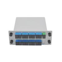 China Cassette Divisor 1x16 Fiber Optic PLC Splitter APC Low Insertion Loss for sale