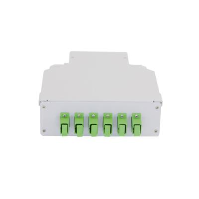 China Aluminum SC Duplex Din Rail Terminal Box Ftth 45.3 Mm 6 Core for sale