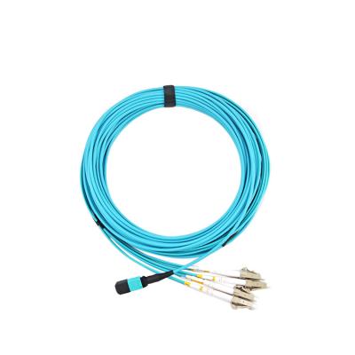 China MTP MPO to LC Fanout Fiber Patch Cord 24 Cores Multimode SM OM3 OM4 for sale