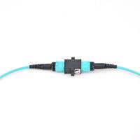 China Aqua MPO to LC Adapter OM3 Mounting Flange Fiber Optic Adapter 0.2dB for sale