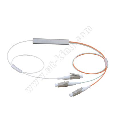 China FTTH OM3 1x2 Steel Tube PLC Splitter 1260-1650nm Low Insertion Loss for sale