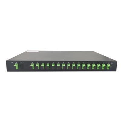 China 1x16 1U Rack Mount Fiber Optic PLC Splitter For Telecommunication for sale