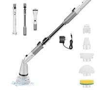 China Cordless Electric Spin Scrubber For Cleaning Adjustable Extension Handle for sale