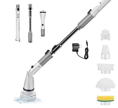 China Cordless Electric Spin Scrubber For Cleaning Adjustable Extension Handle for sale