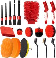 China 17 Inch 19PCS Car Detailing Drill Brush Kit PP Microfiber for sale