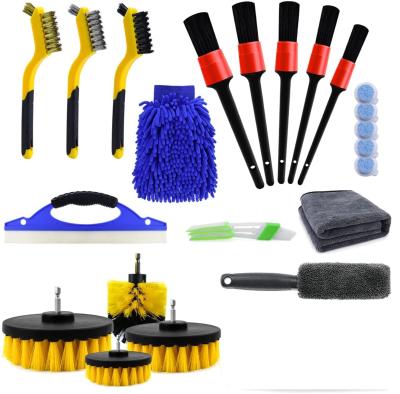 China PP Intrior Exterior Interior Car Detailing Brush Kit 23 PCS for sale