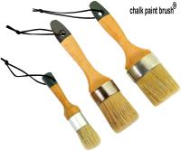 China 3 Pieces Chalk And Wax Paint Brushes White Bristles For Wood Furniture for sale