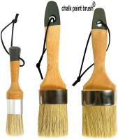 China 3 Pieces Chalk And Wax Paint Brushes White Bristles For Wood Furniture for sale