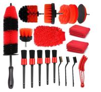 China Exterior Interior Car Detailing Brush Set 19 Pcs Nylon Material for sale