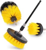 China 3 Pack Medium Yellow Drill Scrubber Brush PP Material For Bathroom for sale
