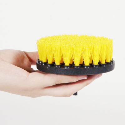 China PP Yellow Bristle 3PCS Drill Brush Attachment Set Black Base for sale