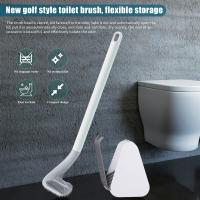 China Deep Cleaning Removable Golf Toilet Brush Set With Long Handle for sale