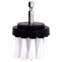 China 6 Piece Hexagonal Shank Soft Drill Brushes For Carpets Fibres Glass Metal White for sale