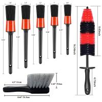 China 13pcs Long Rim Car Cleaning Brush Set Microfibre with PP Plastic Handle for sale