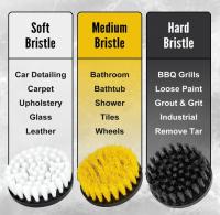 China Extended Long Attachment Drill Scrubber Brush 6 Pack Black for sale