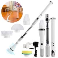 China Rotating 4 Heads Electric Spin Scrubber Adjustable Extension Handle For Tile for sale