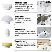 China Rotating 4 Heads Electric Spin Scrubber Adjustable Extension Handle For Tile for sale