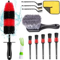 China 14in Car Wheel And Tire Brush Kit 12Pcs Cleaning Interior and Exterior Car for sale