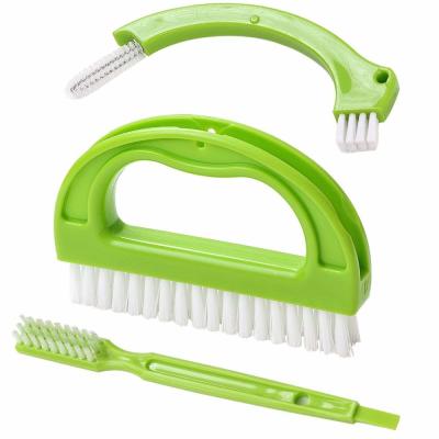 China OEM Tile Cleaning Grout Scrubber Brush Set 5.5in 3 In 1 With Handle for sale