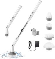 China OEM Power Cordless Electric Scrubber Brush 13W 4000mah With 4 Replaceable Head for sale