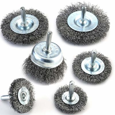 China Stripping 2 Inch Wire Wheel Brush 50mm 6mm Rod Knotted Cup for sale